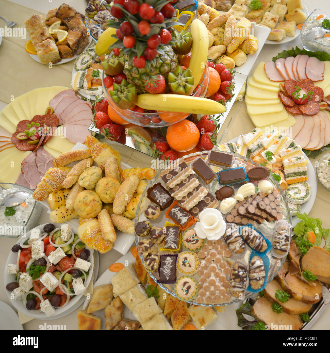 picture of a Delicious food on a well decorated table Stock Photo - Alamy