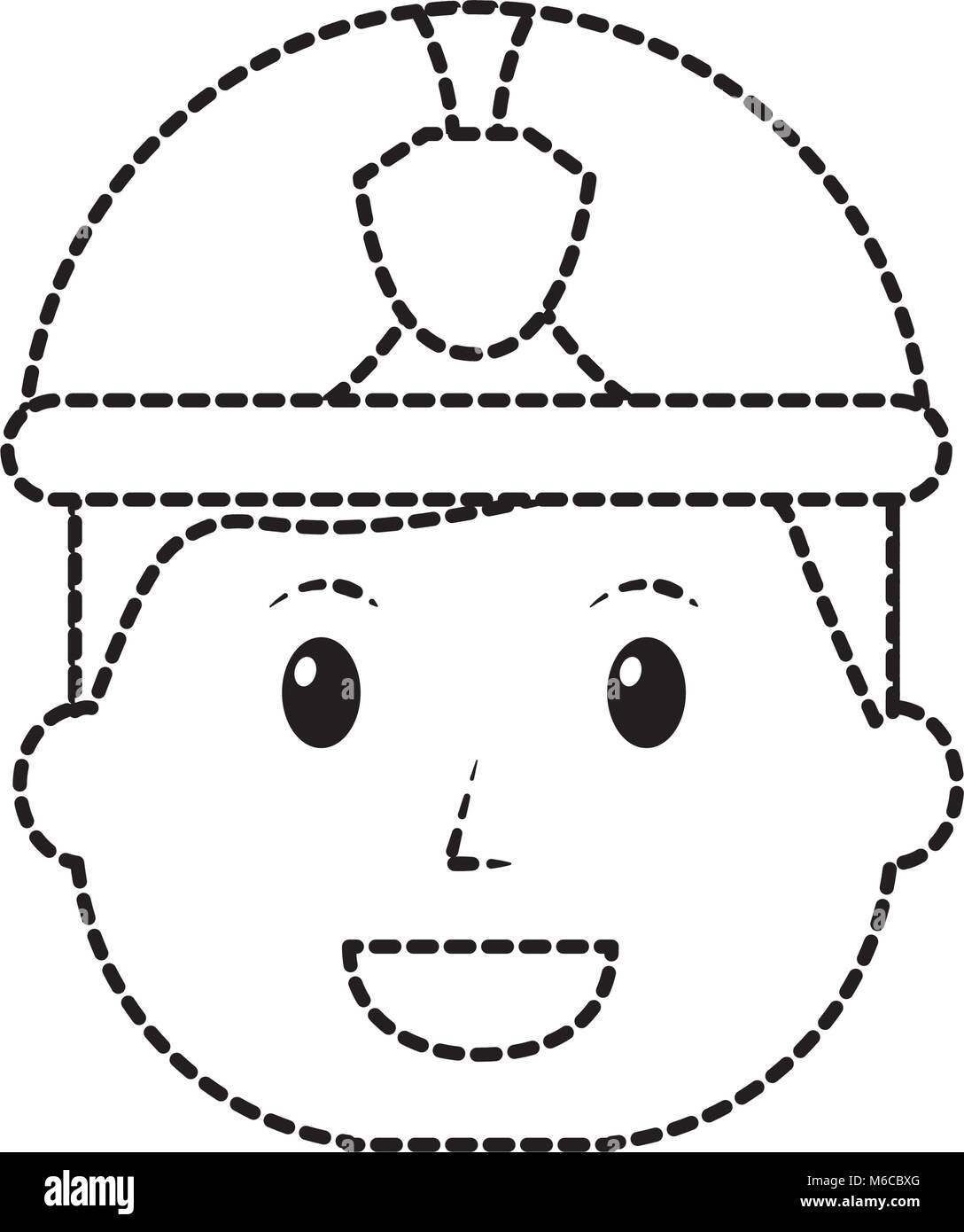 firefighter happy icon image vector illustration design black dotted ...