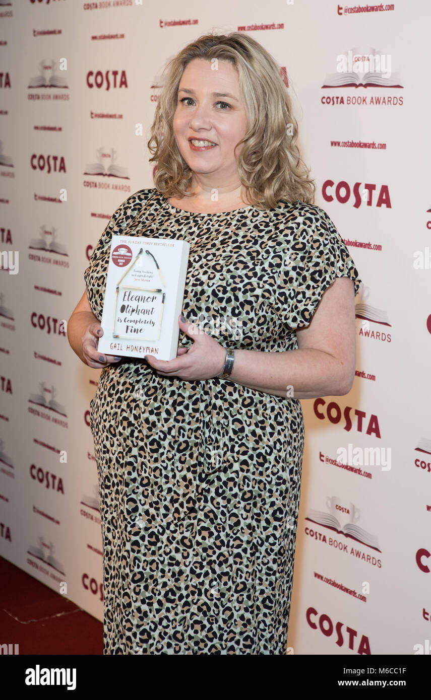 Guests attend Costa Book Awards 2017 Featuring: Gail Honeyman, Costa ...