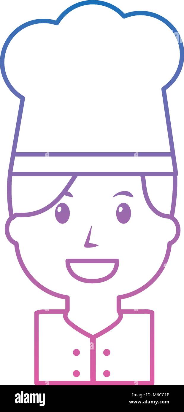 chef happy icon image vector illustration design purple to blue ombre ...