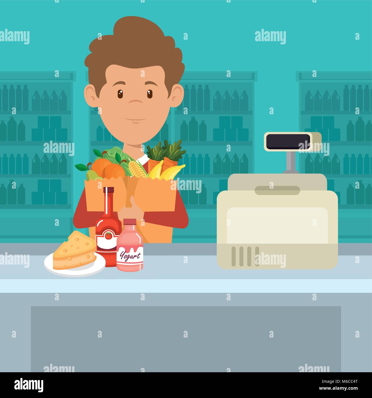 Man shopping in department store Stock Vector Images - Alamy