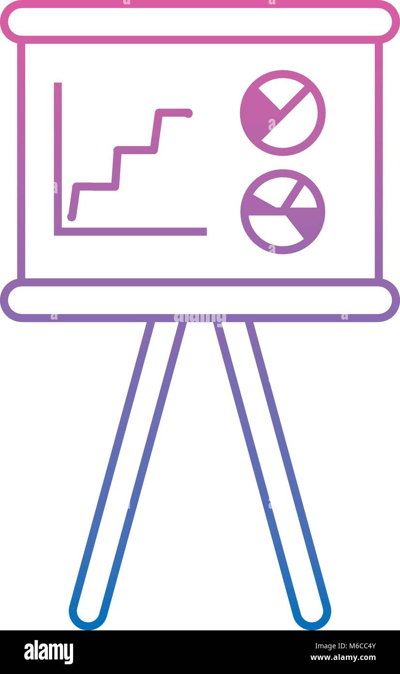 graph chart on board icon image vector illustration design purple to ...