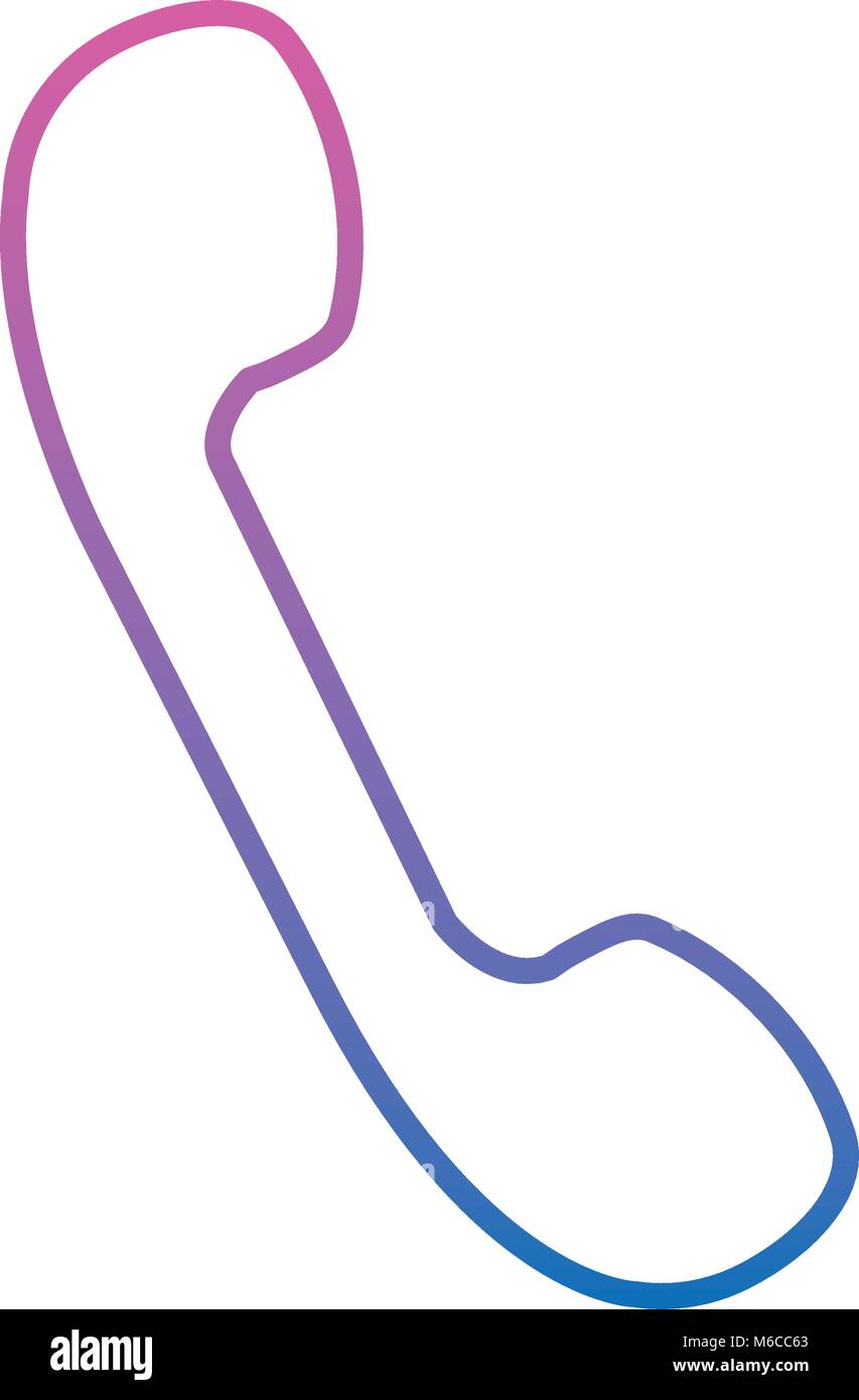 phone receiver icon image vector illustration design purple to blue ...