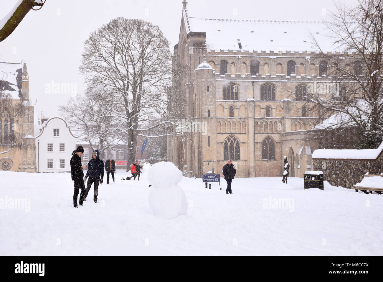 Norwich cathedral snow hi-res stock photography and images - Alamy