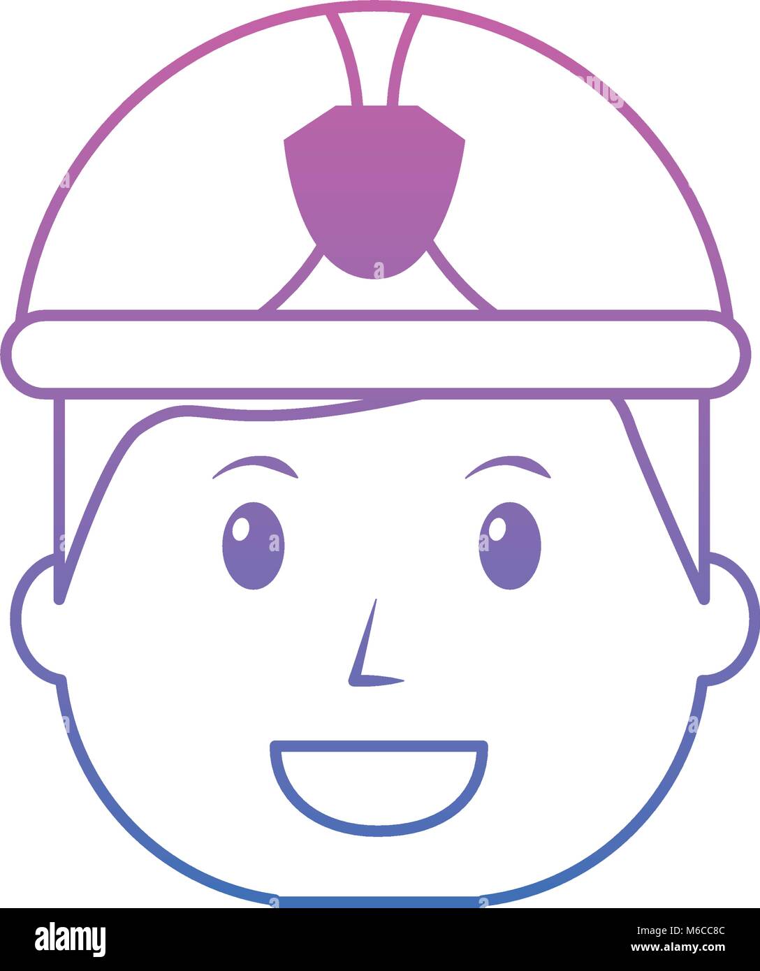 firefighter happy icon image vector illustration design purple to blue ...