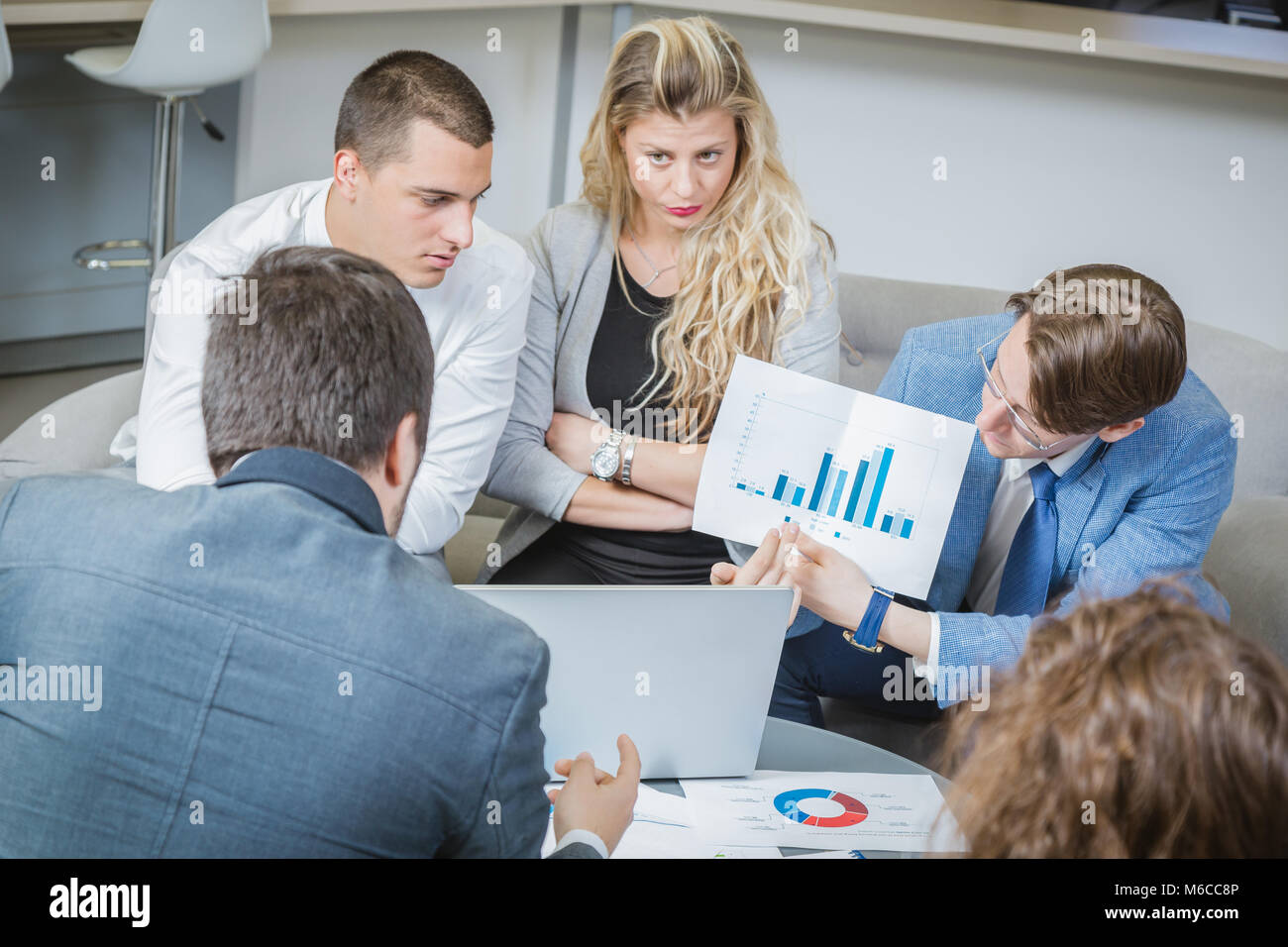 Business team presenting new project growing plan and explaining the ...