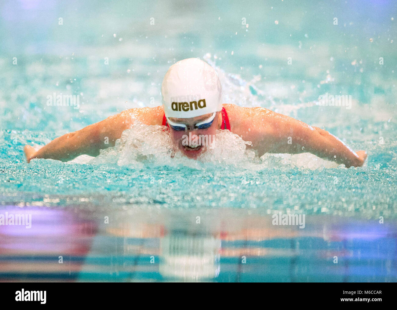 Hannah Miley swimming in the Women's 200m IM during day two of the 2018 ...