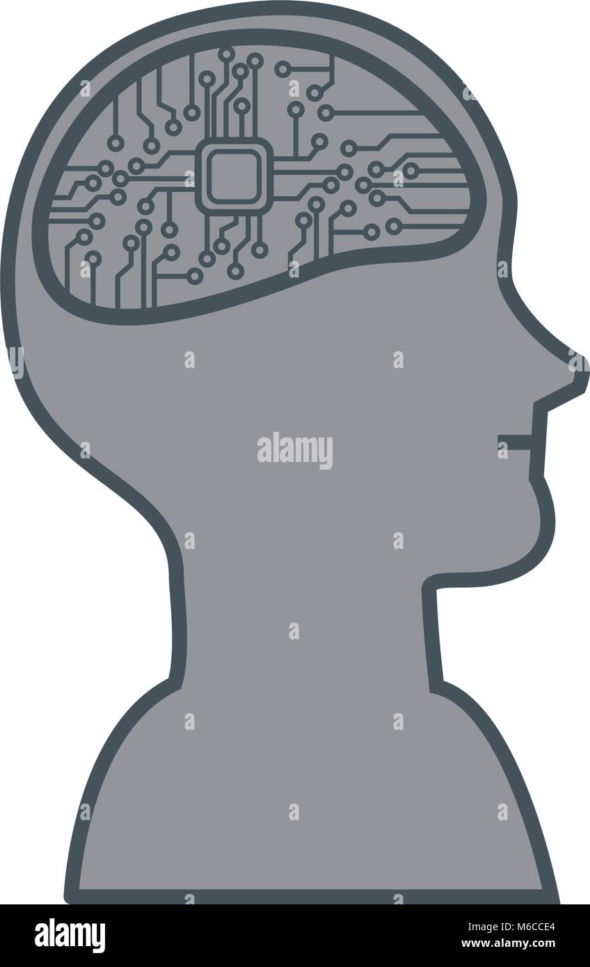 human profile with electrical circuit Stock Vector Image & Art - Alamy