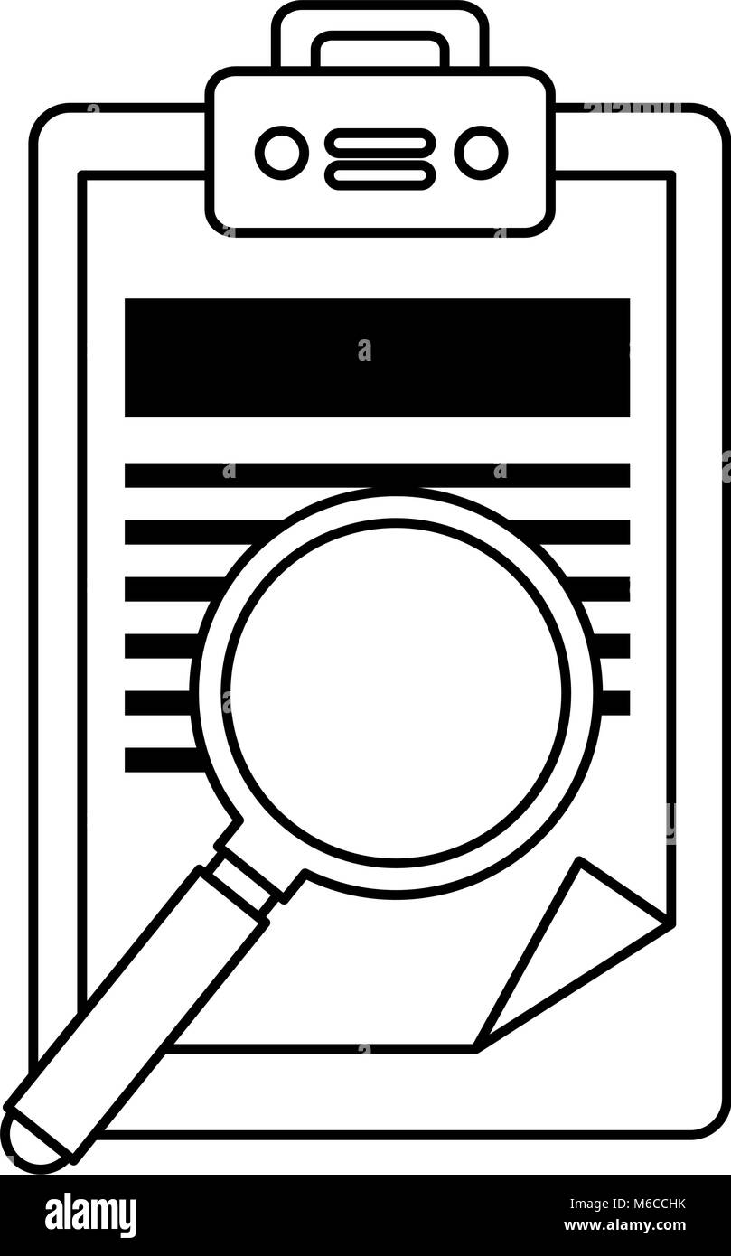 checklist document with magnifying glass Stock Vector Image & Art - Alamy