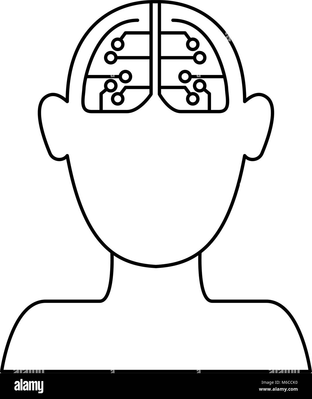 human profile with electrical circuit Stock Vector Image & Art - Alamy