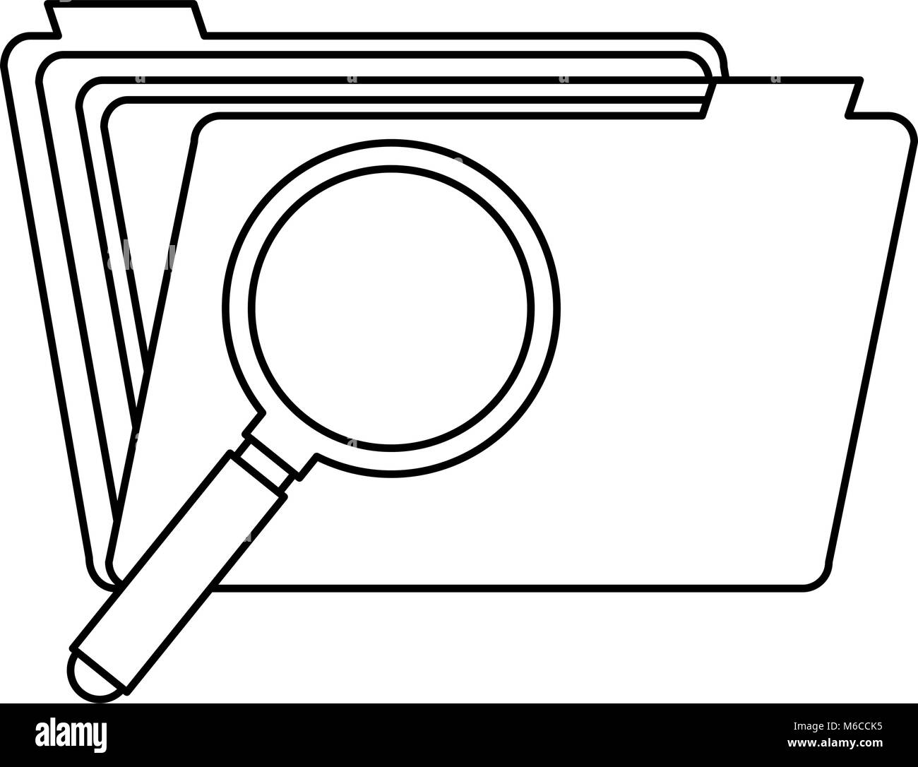 folder document with magnifying glass Stock Vector Image & Art - Alamy
