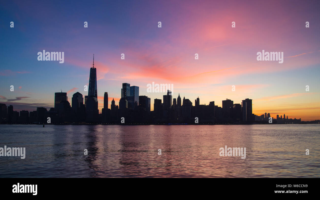 New York City Skyline at Sunrise Stock Photo - Alamy