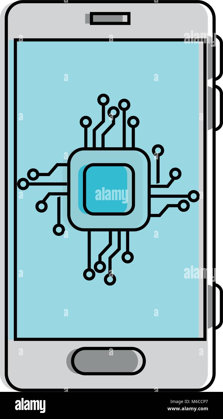 smartphone with processor and circuit Stock Vector Image & Art - Alamy