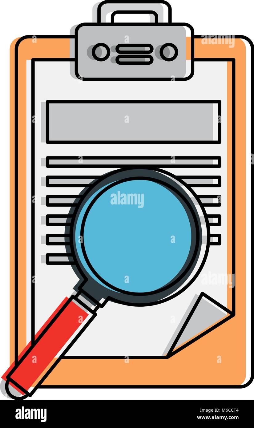 checklist document with magnifying glass Stock Vector Image & Art - Alamy