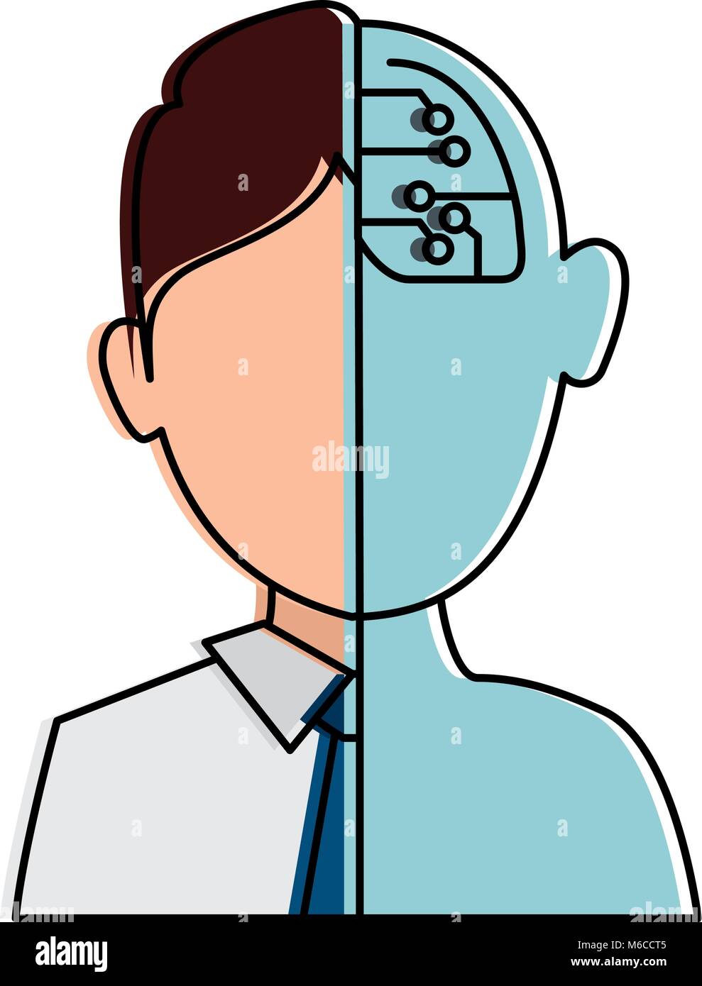 Half man half robot Stock Vector Images - Alamy