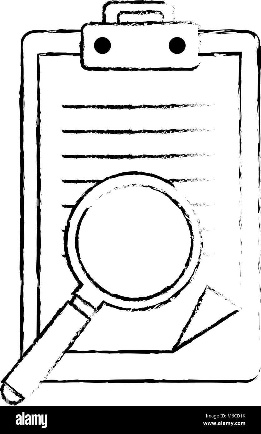 checklist document with magnifying glass Stock Vector Image & Art - Alamy