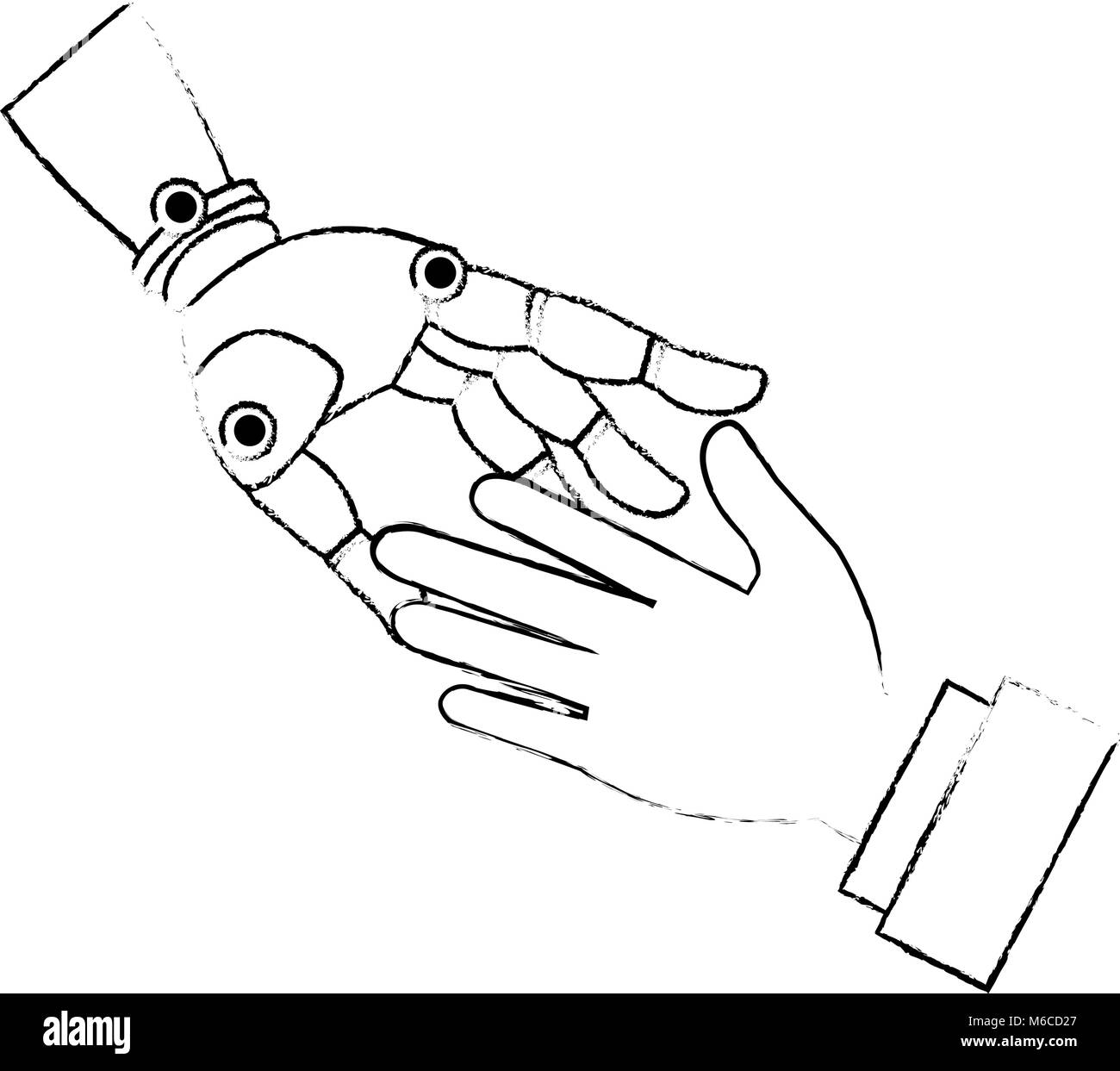 human hand and robot Stock Vector Image & Art - Alamy