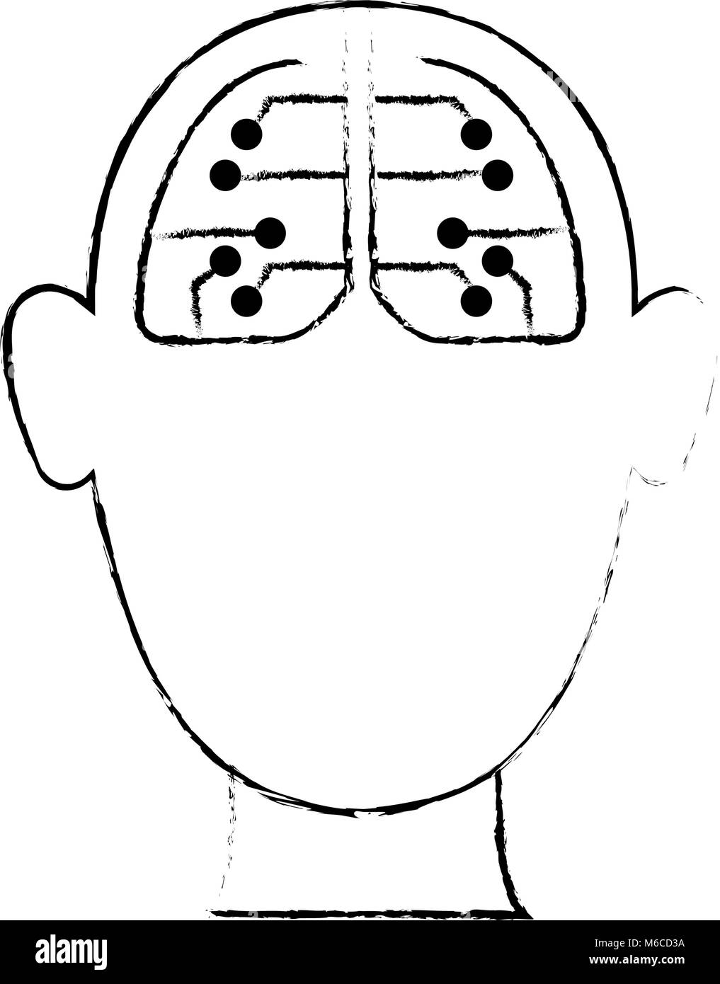 human profile with electrical circuit Stock Vector Image & Art - Alamy