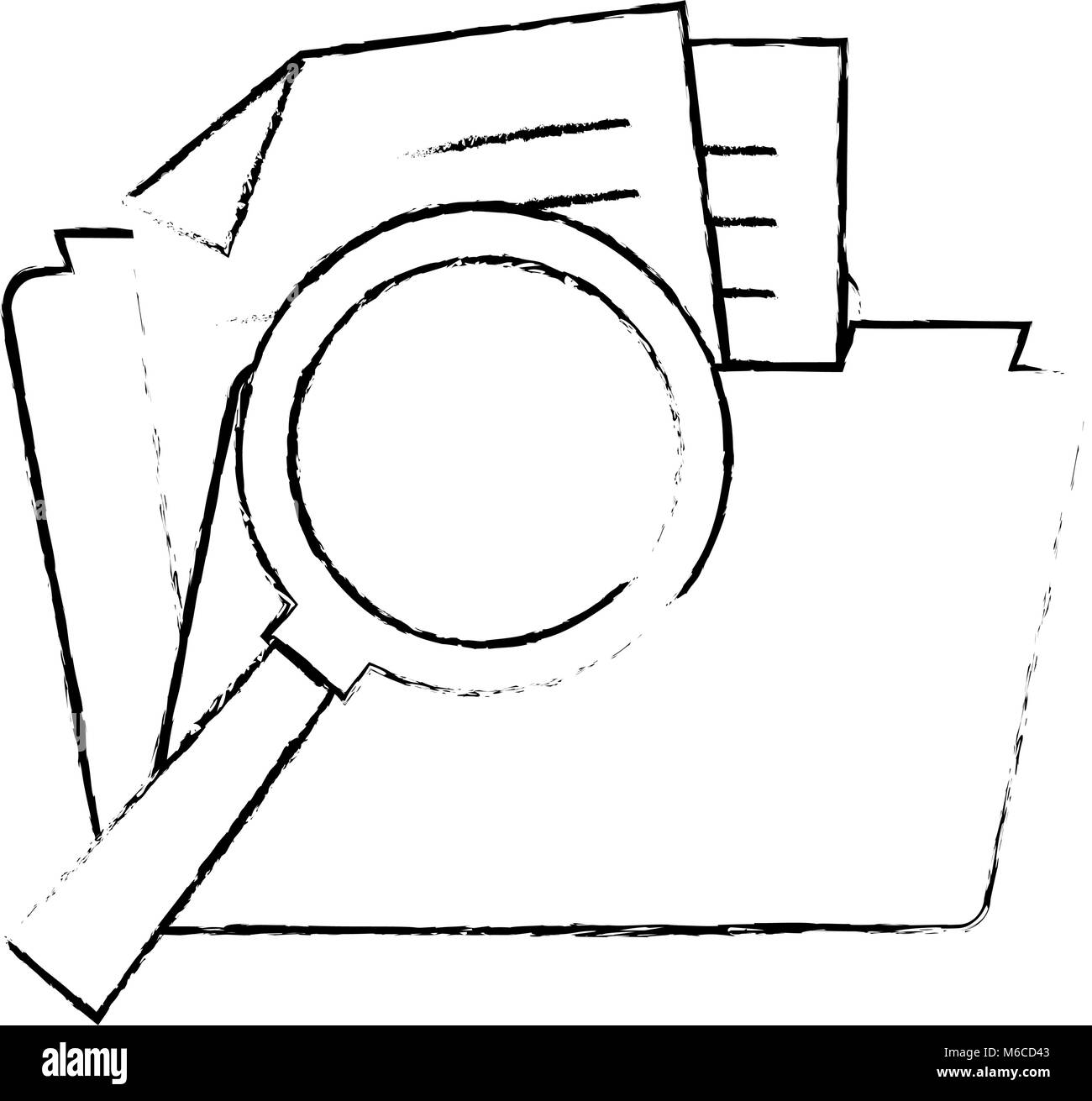 folder document with magnifying glass Stock Vector Image & Art - Alamy