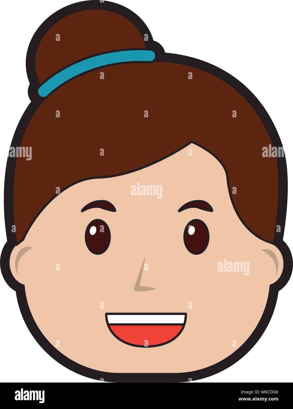 Happy Woman Face Icon Image Vector Illustration Design Stock Vector
