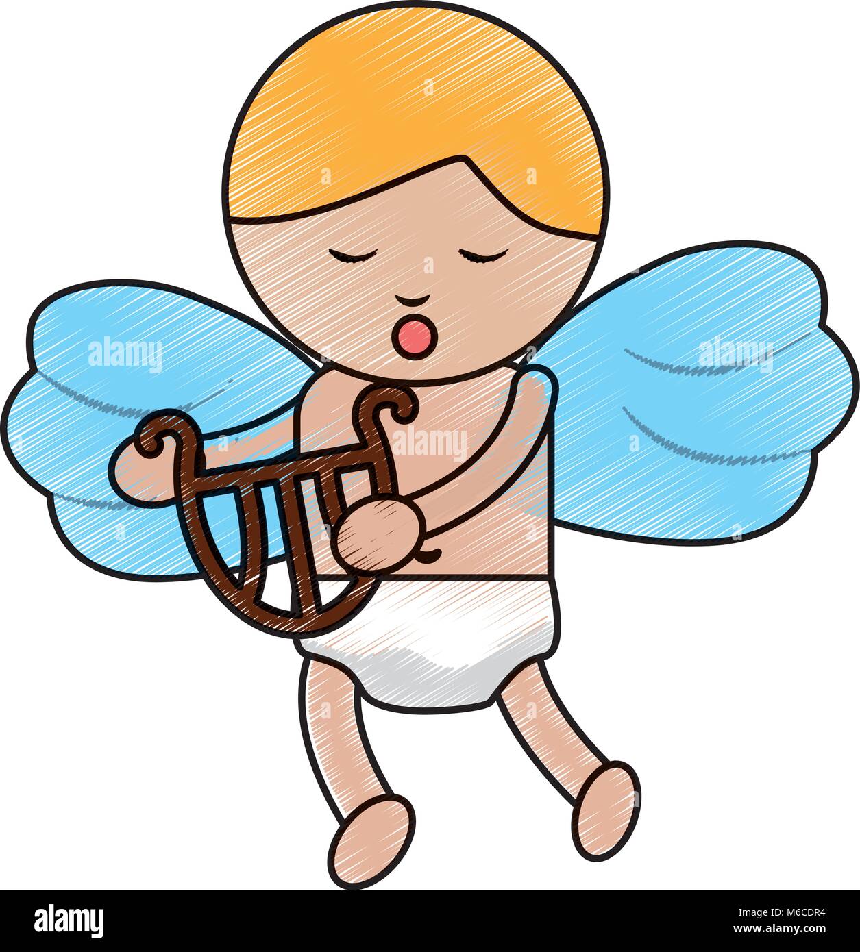 baby angel playing harp lyre icon image Stock Vector Image & Art - Alamy
