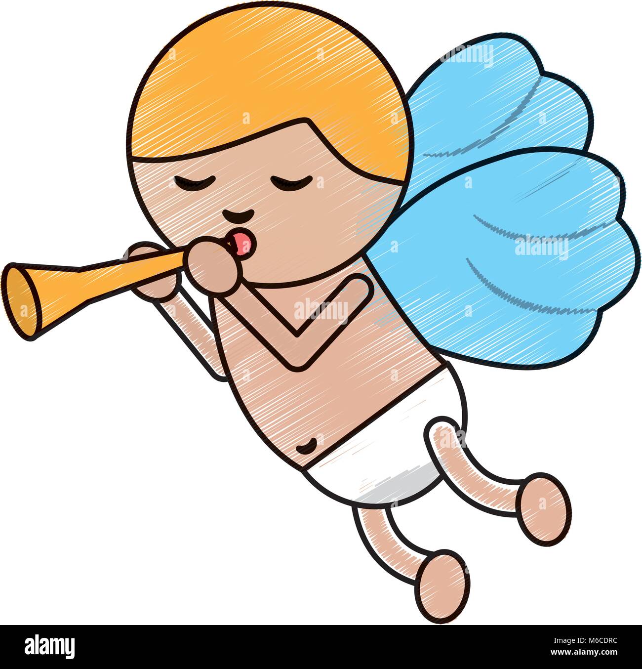 baby angel playing horn icon image Stock Vector Image & Art - Alamy