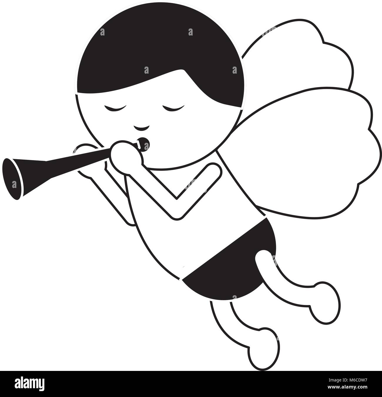 baby angel playing horn icon image Stock Vector Image & Art - Alamy