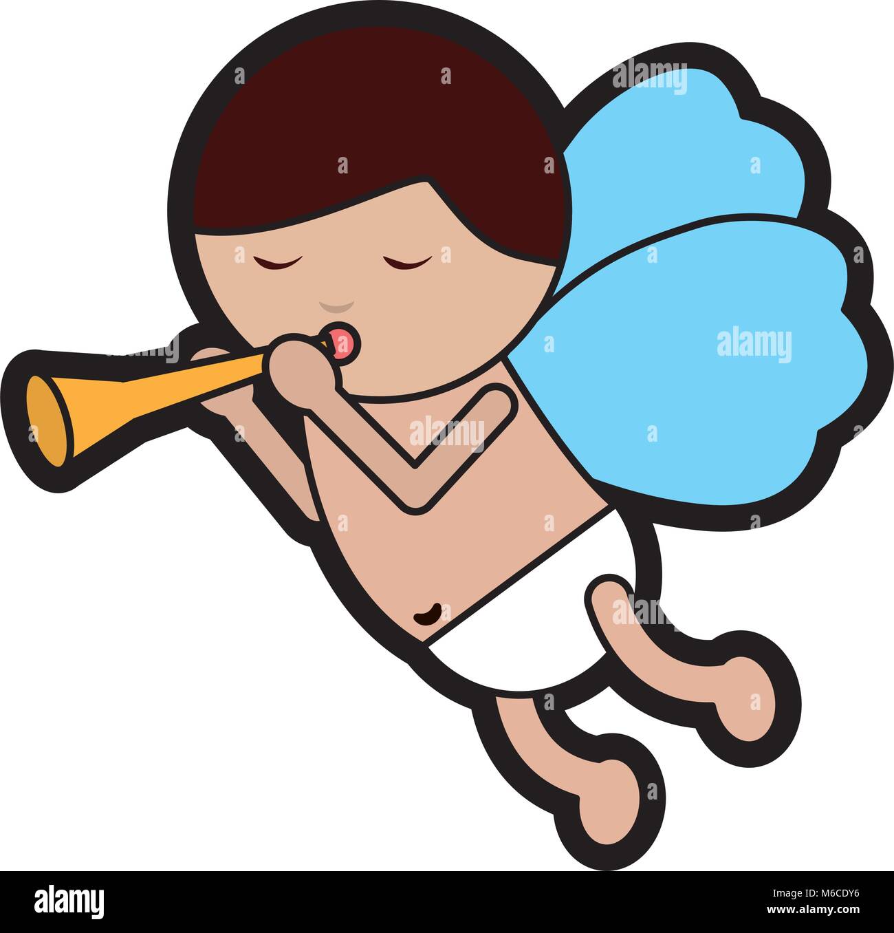 baby angel playing horn icon image Stock Vector Image & Art - Alamy