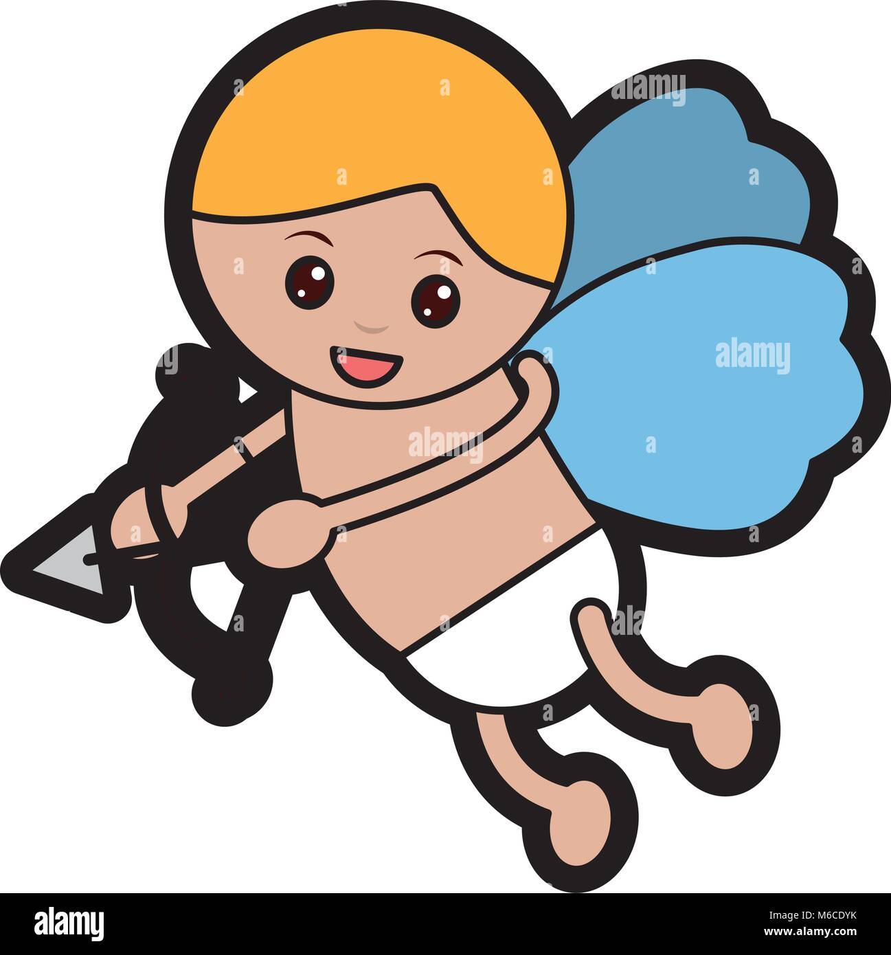 baby angel with bow and arrow icon image Stock Vector Image & Art - Alamy