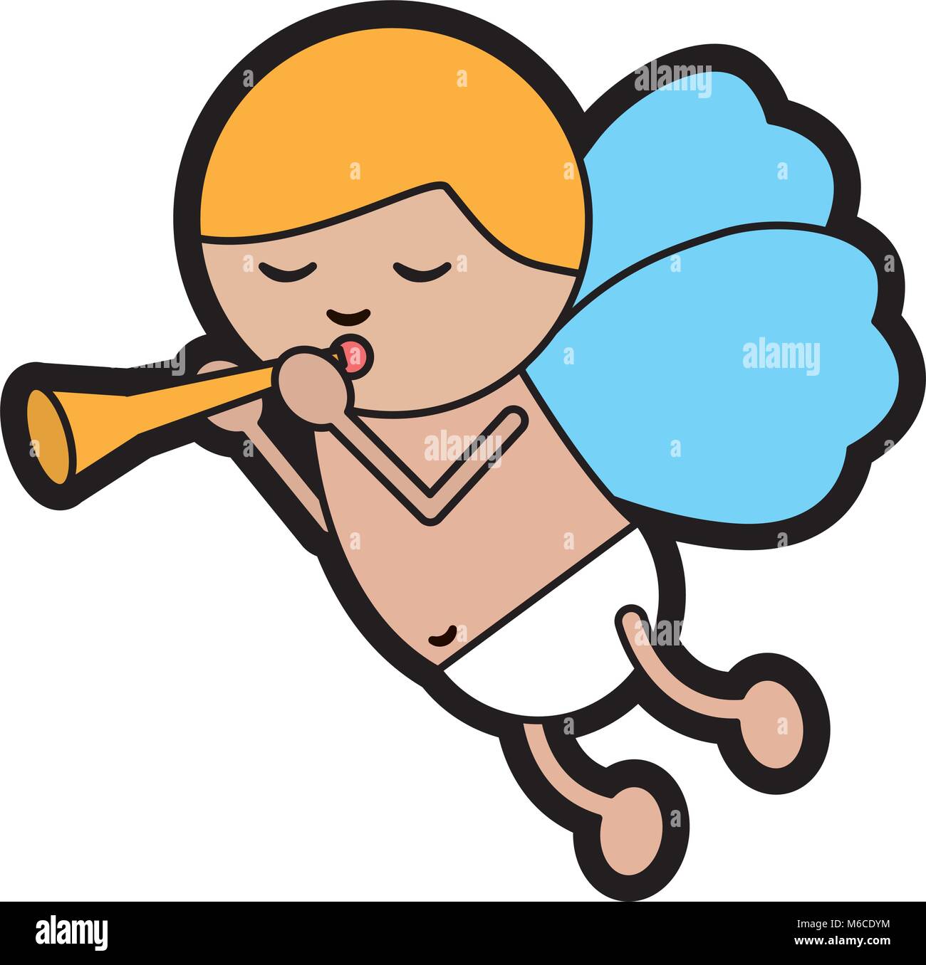 baby angel playing horn icon image Stock Vector Image & Art - Alamy