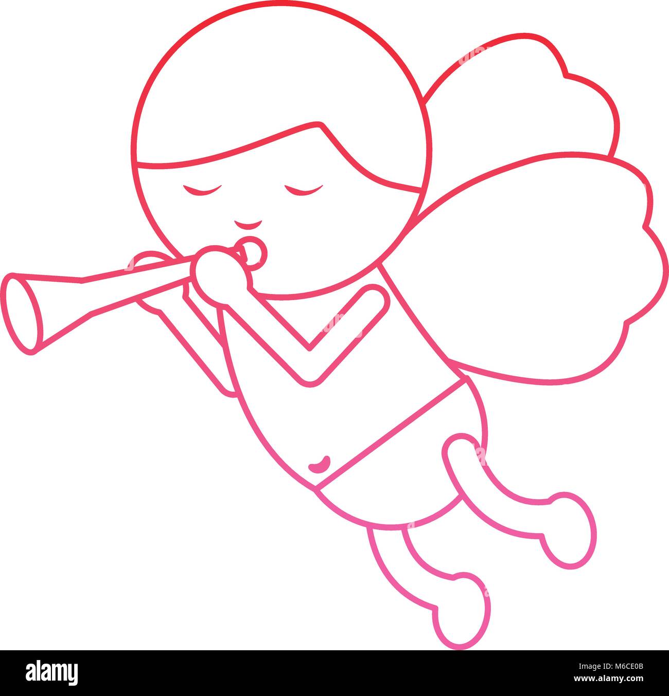 baby angel playing horn icon image Stock Vector Image & Art - Alamy