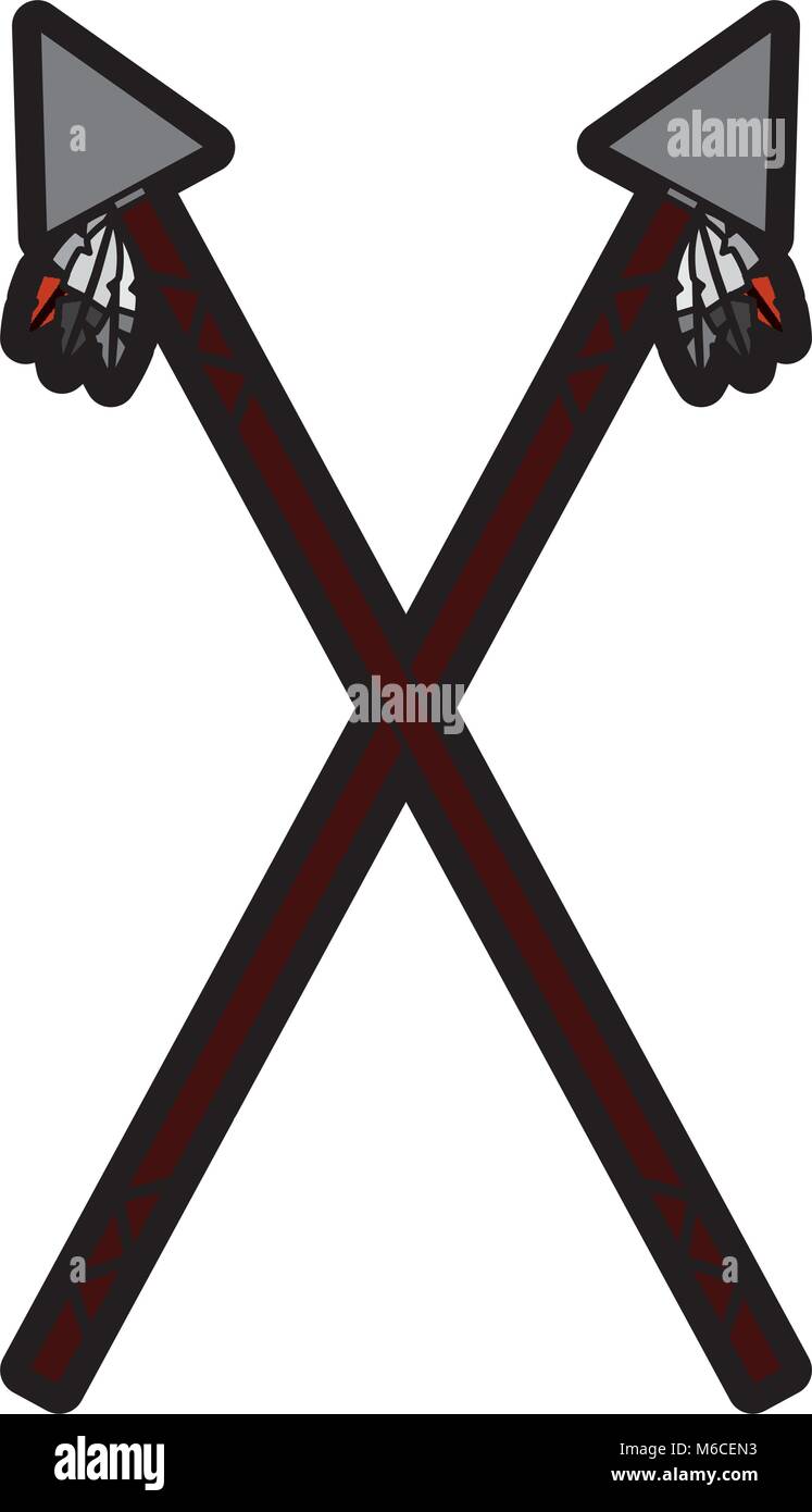 spears crossed weapon ancient traditional icon image Stock Vector Image ...