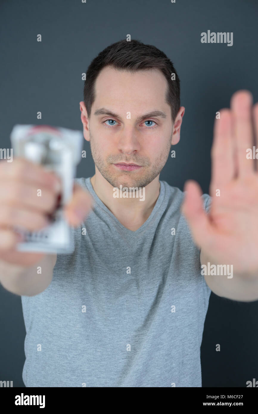 man doing stop sign Stock Photo - Alamy