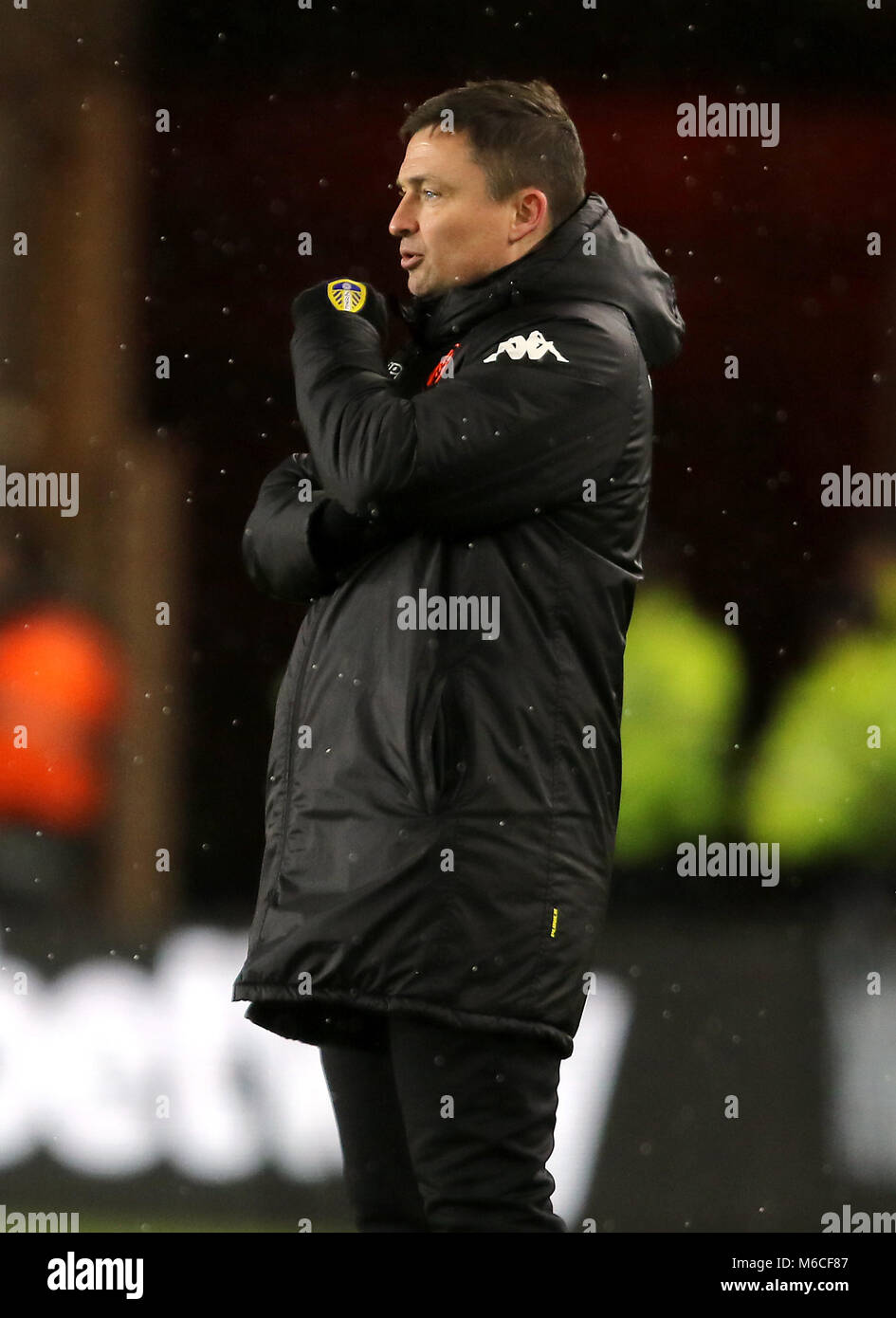 Leeds United manager Paul Heckingbottom looks on during the Sky Bet ...