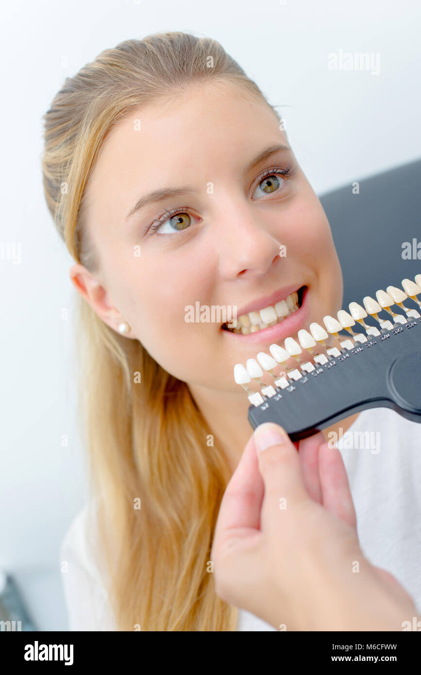 Color match teeth patient hi-res stock photography and images - Alamy