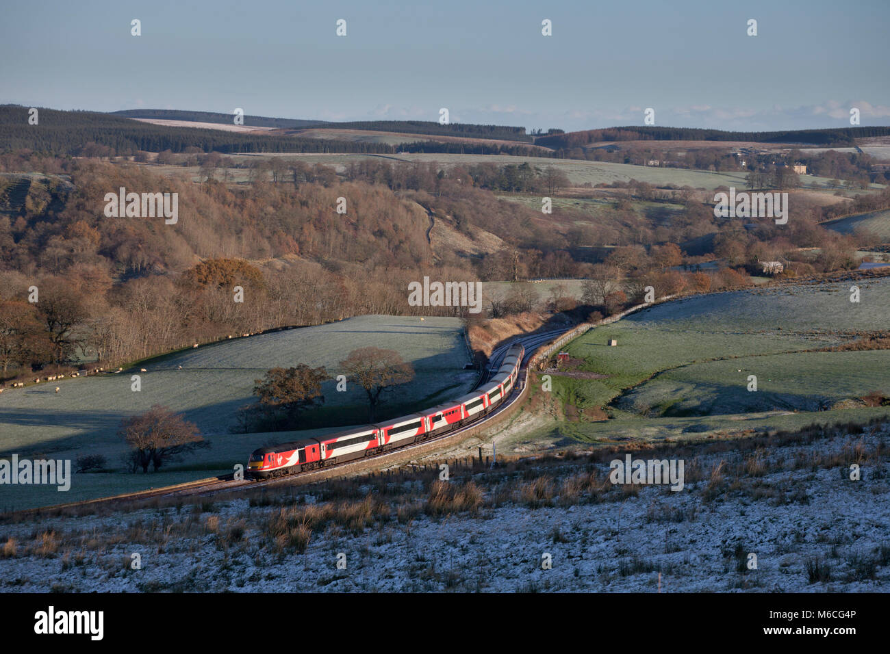 A Virgin Trains east coast intercity 125 on the Tyne valley line with ...