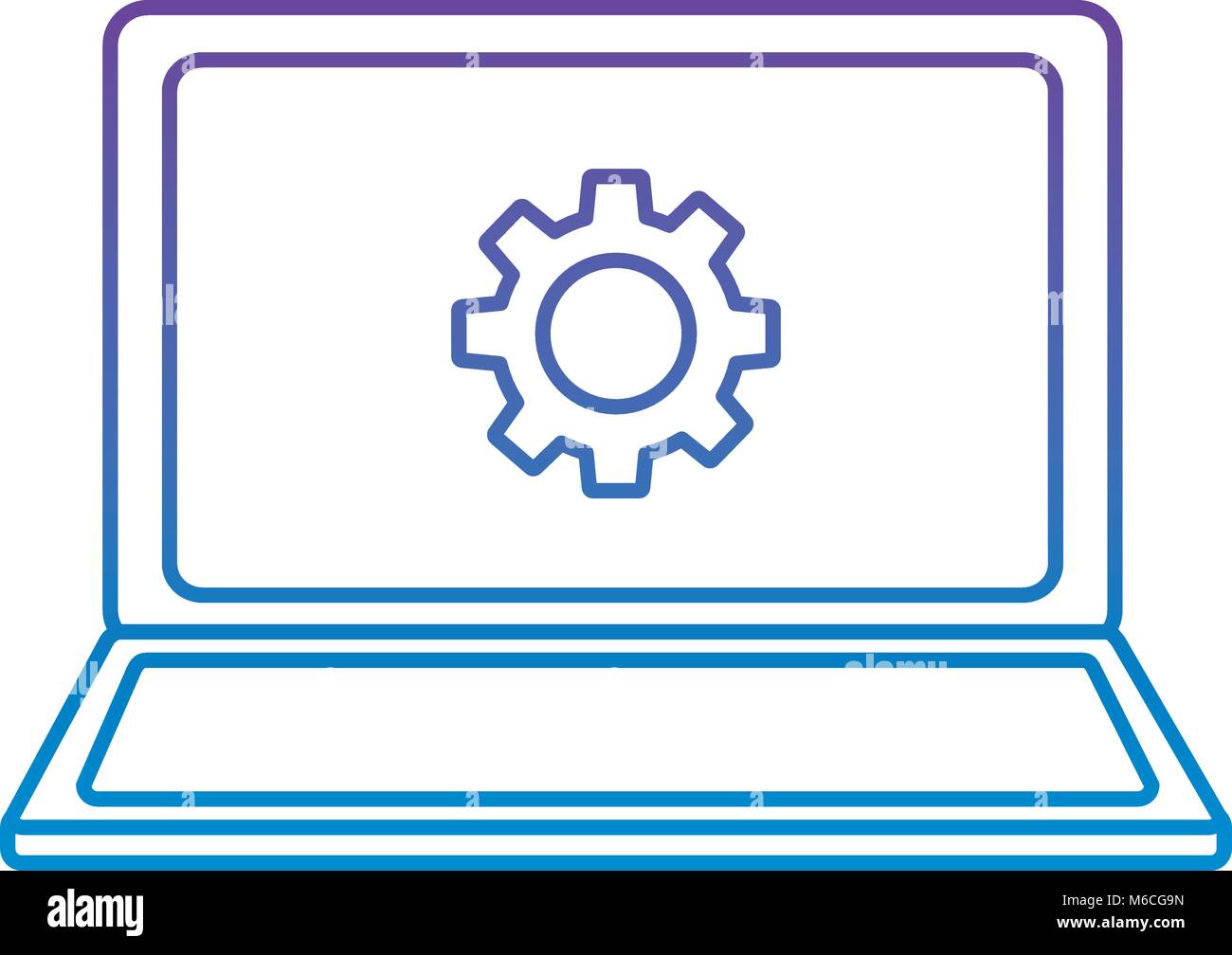 Laptop open on desk Stock Vector Images - Alamy