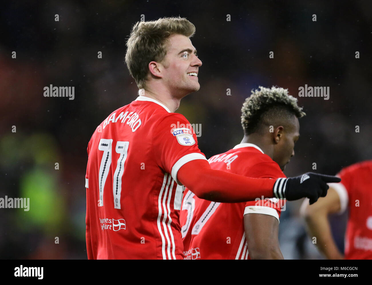 Middlesbrough's Patrick Bamford celebration getting his hat-trick ...