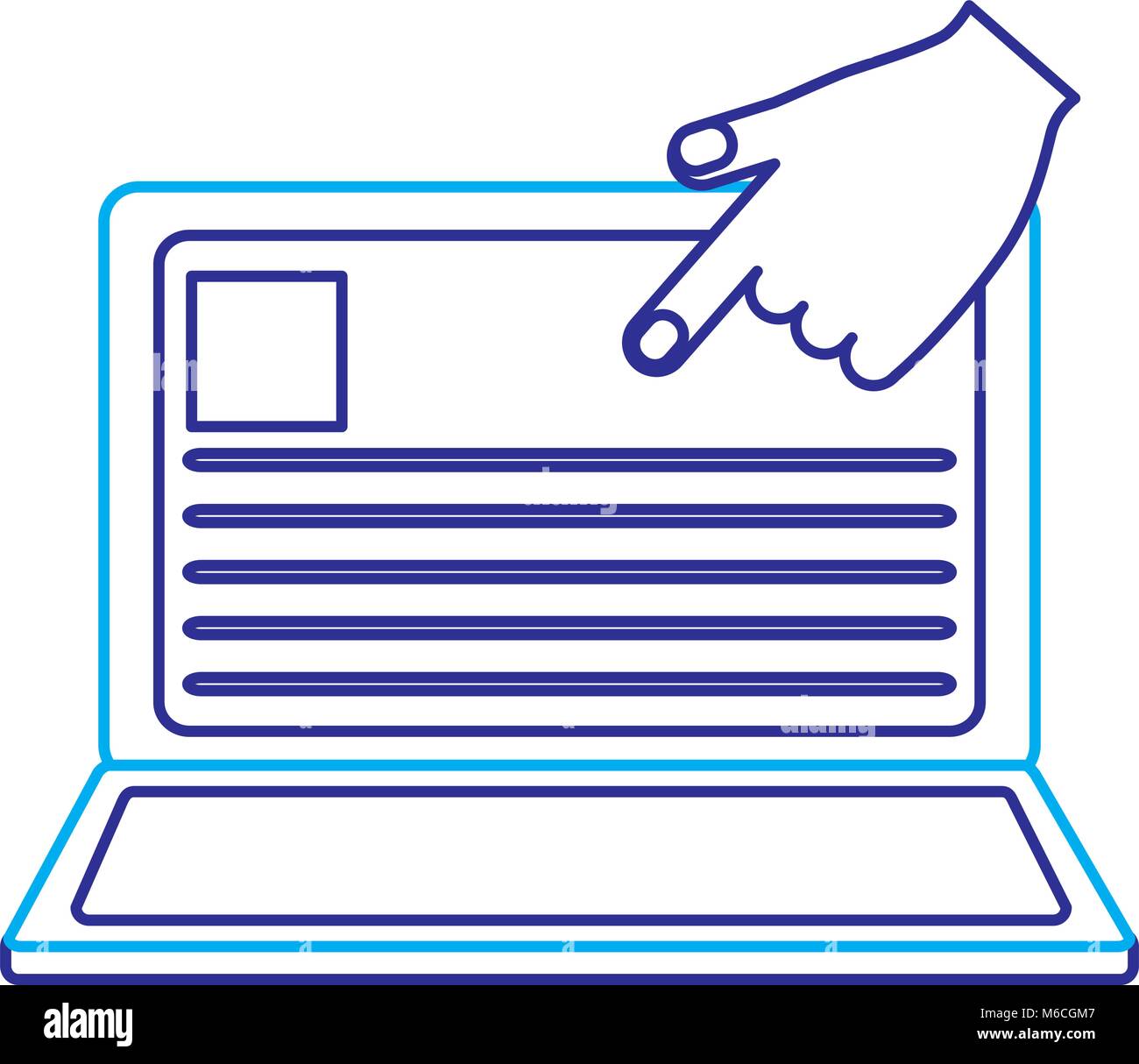 laptop with hand pointing website internet Stock Vector Image & Art - Alamy