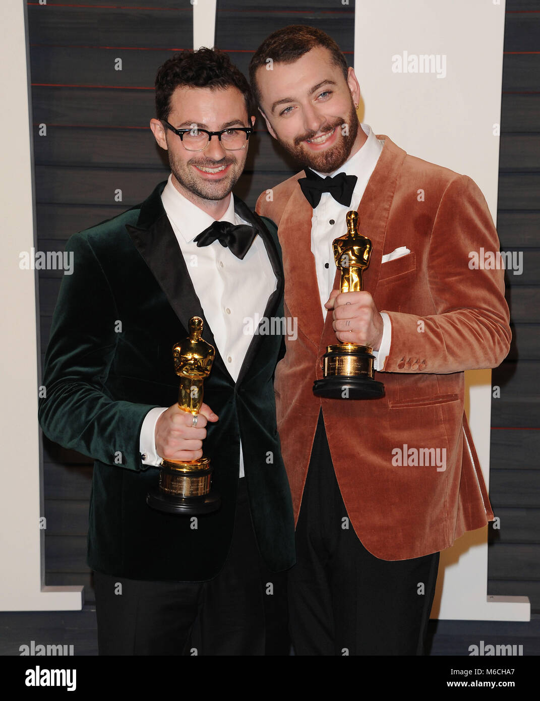 James Napier, Sam Smith 202 arriving at the Vanity Fair's Oscar Party ...