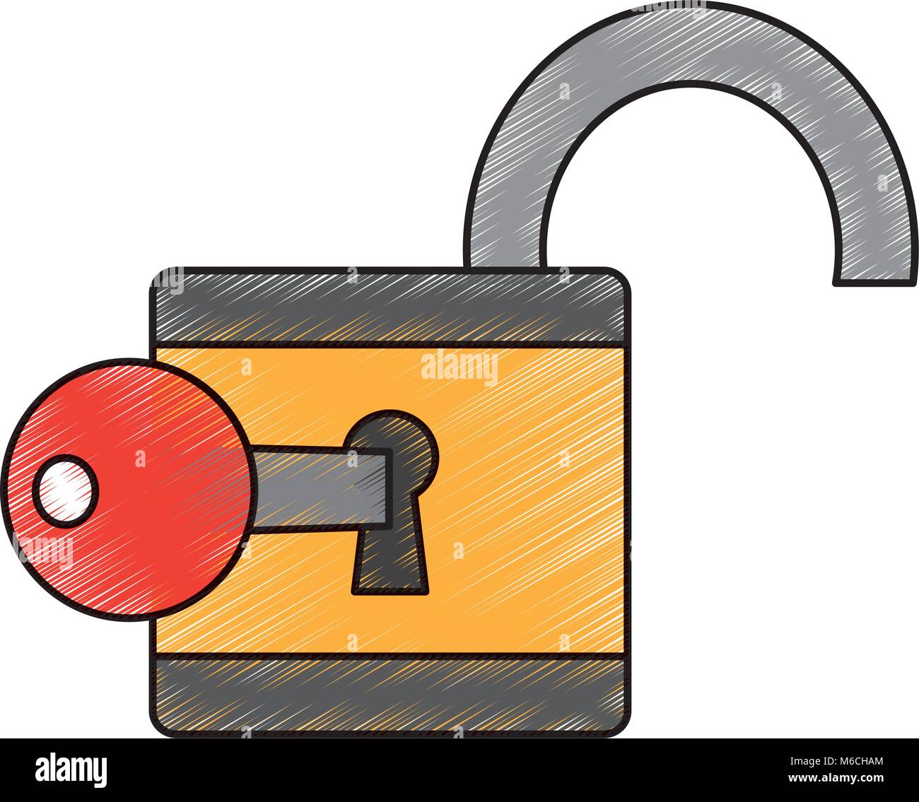 open padlock key security information digital Stock Vector Image & Art ...