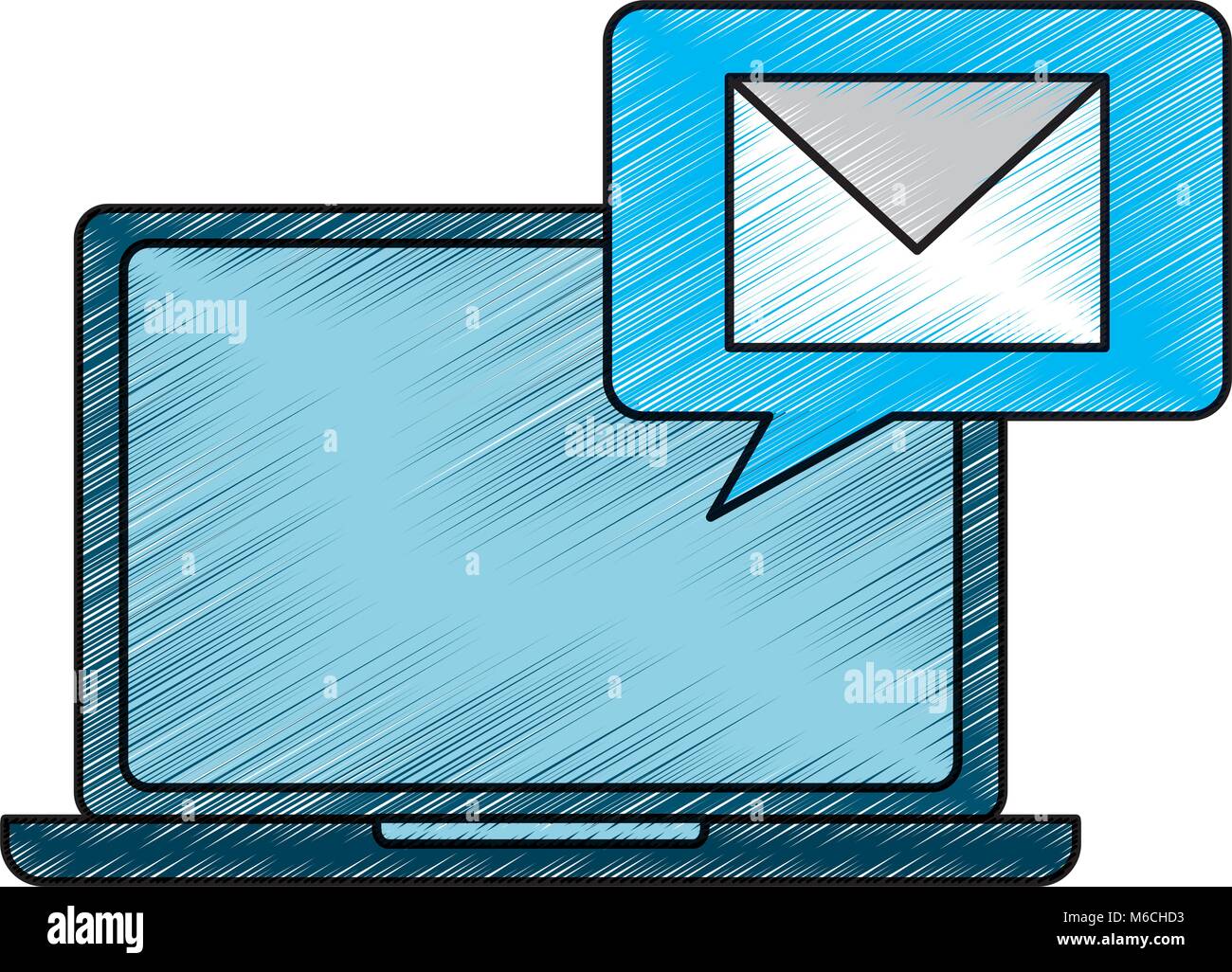 Laptop girl message email Stock Vector Images - Alamy