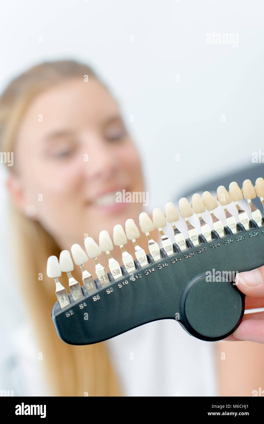 woman and set of teeth Stock Photo - Alamy