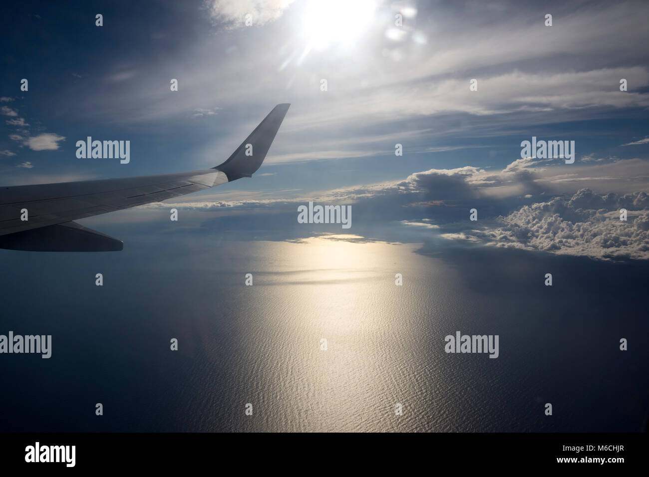 aerial view of the sea and the sun in Italy Stock Photo - Alamy