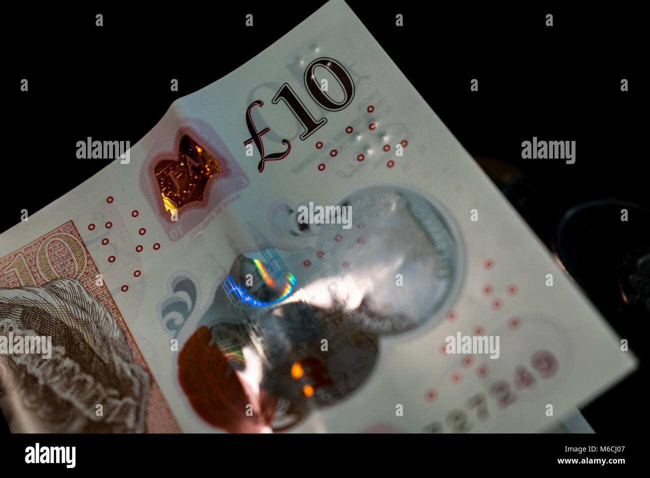 the new ten pound note Stock Photo - Alamy