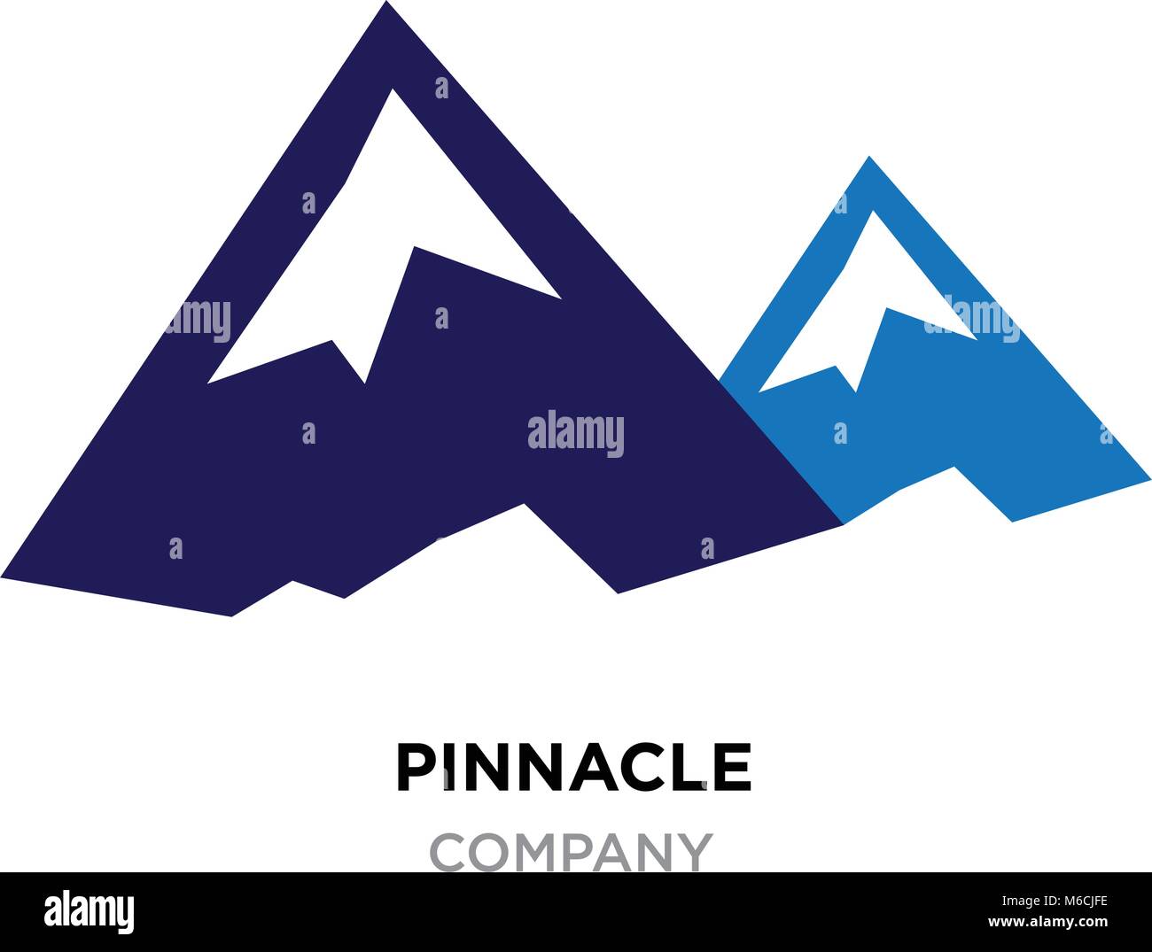 pinnacle logo, blue mountains vector isolated on white background Stock ...