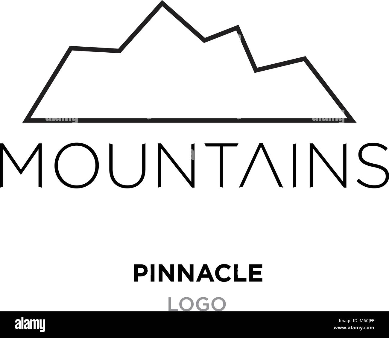 pinnacle logo for company, mountain outline vector isolated on white ...
