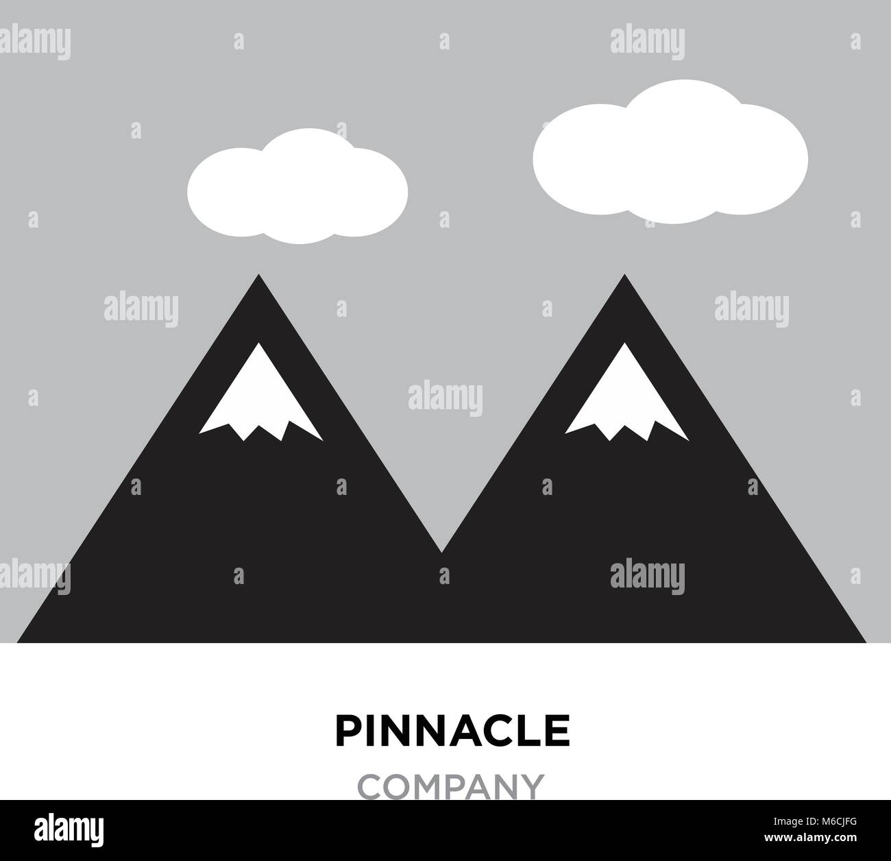 pinnacle logo for company, mountain vector with clouds icon Stock ...
