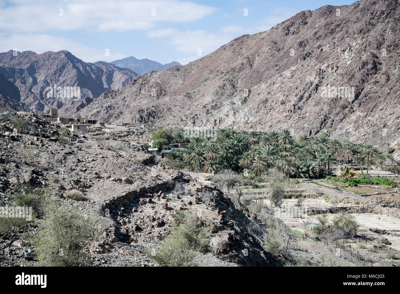 Valley Hayl with its ancient village and Hayl Fortress, showcasing the ...