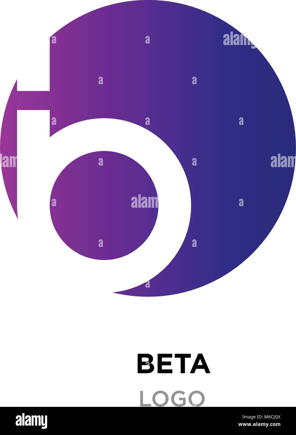 beta logo,abstract purple gradient flat vector sign B in modern style ...